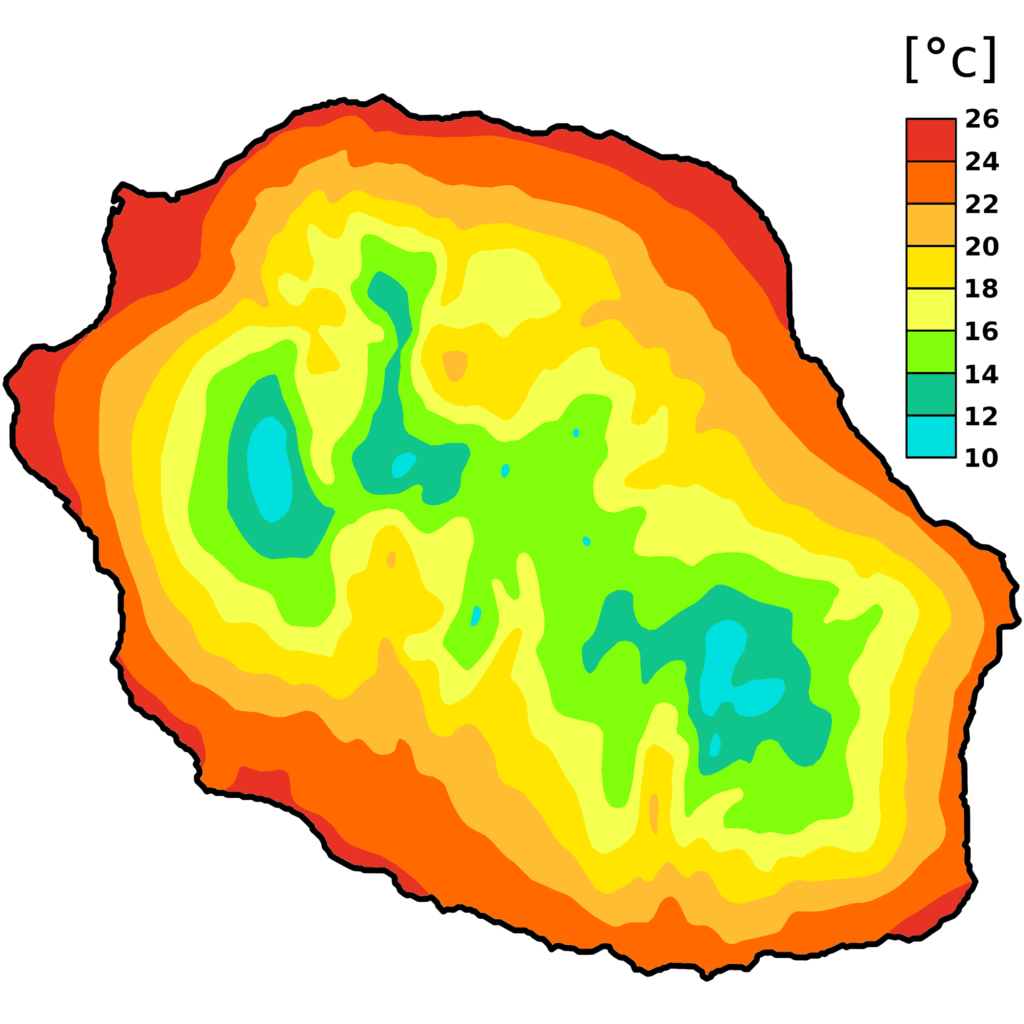 Carte climatique de La Réunion
