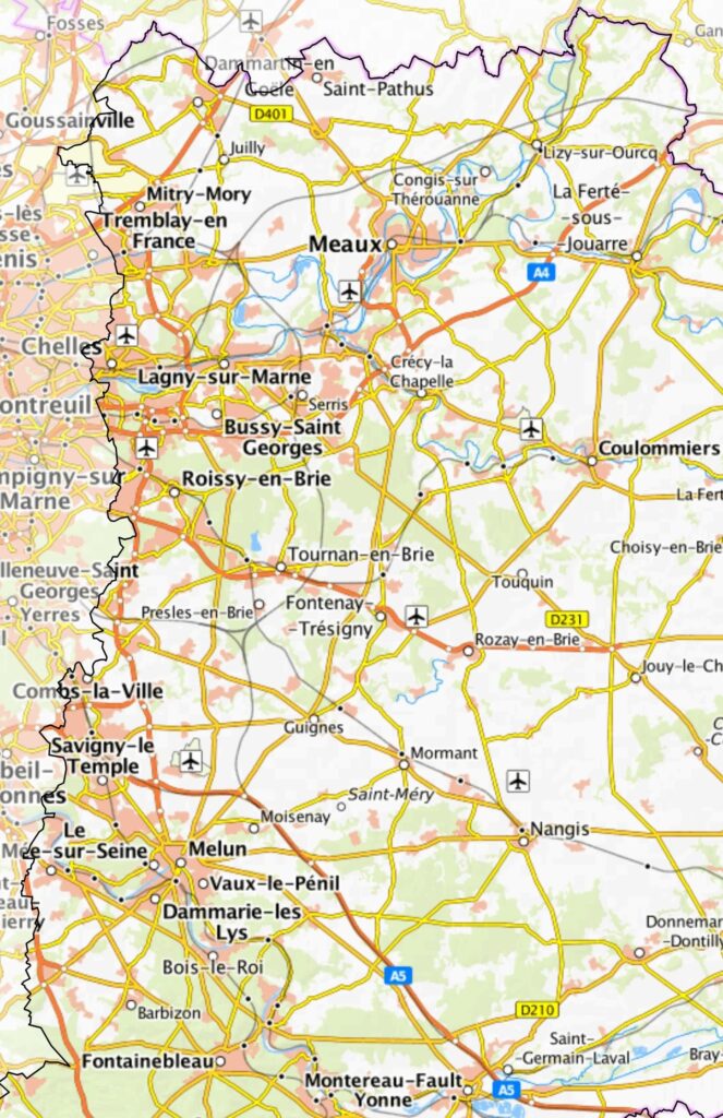 Carte de Seine-et-Marne