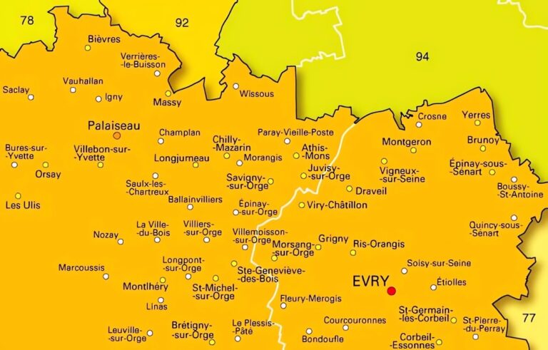Carte des principales communes de l’Essonne