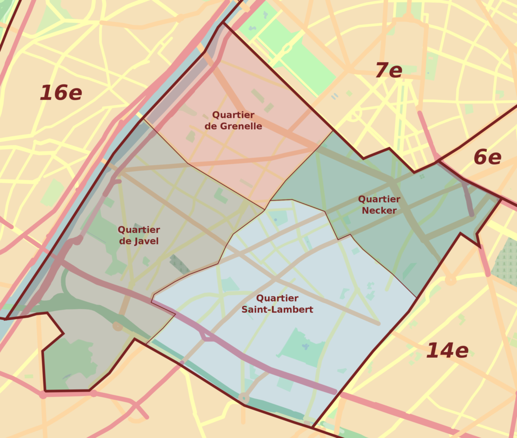 Plan du 15e arrondissement de Paris