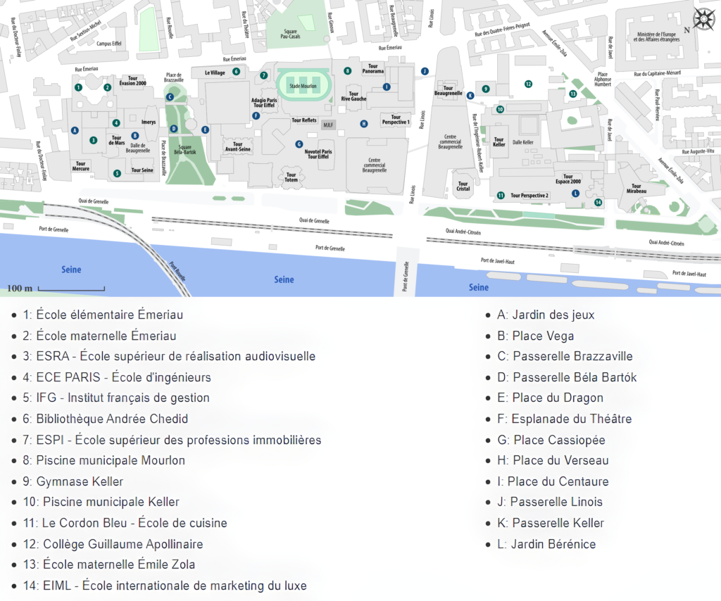 Plan du 15e arrondissement de Paris