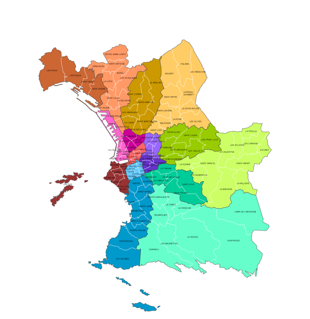 Carte Des Quartiers De Marseille Carte Des Quartiers De Marseille