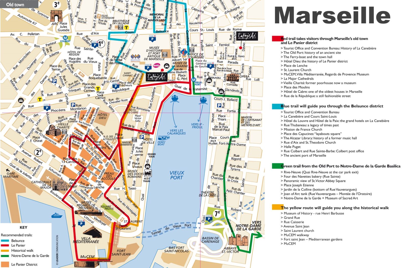 Carte touristique de Marseille