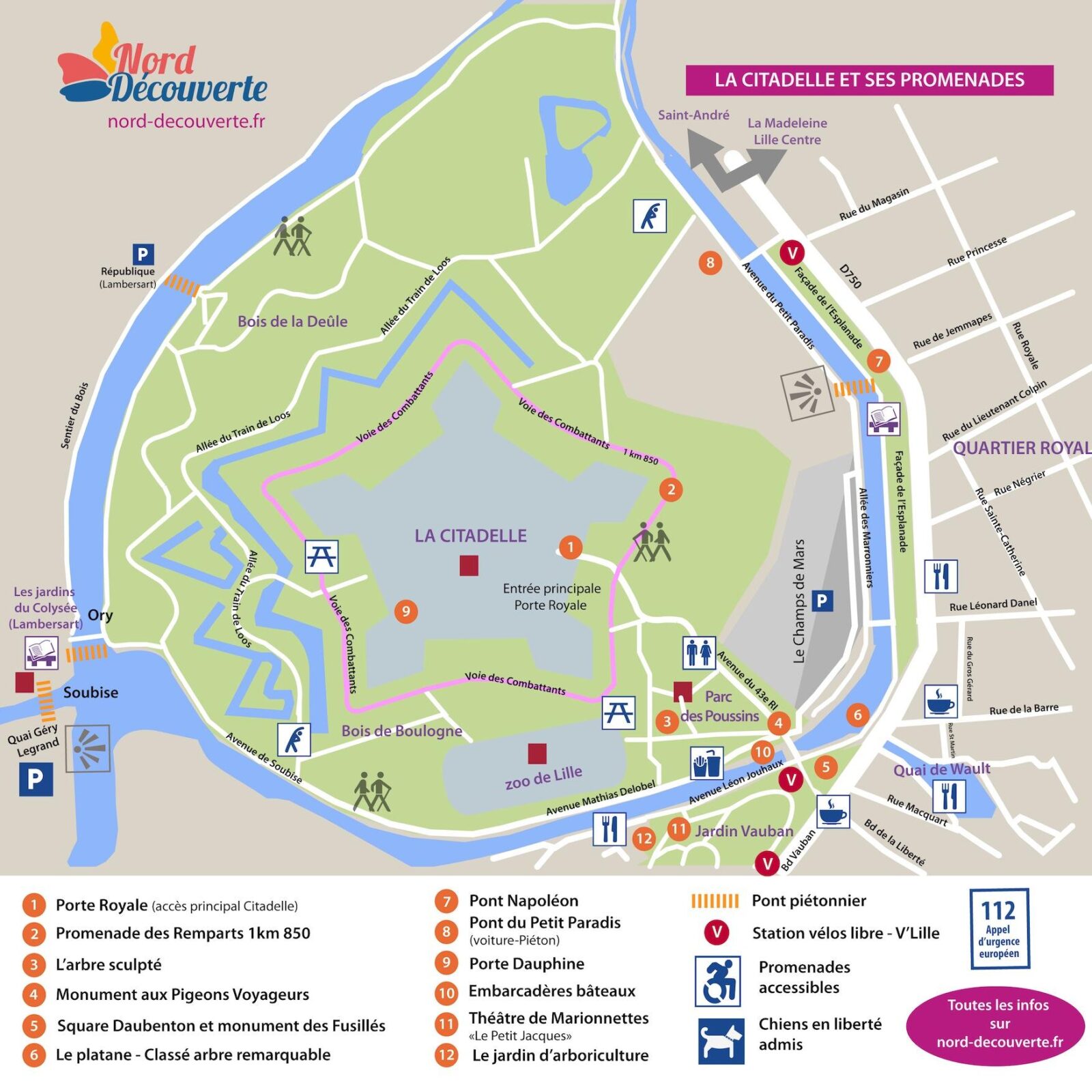 Carte touristique de Lille