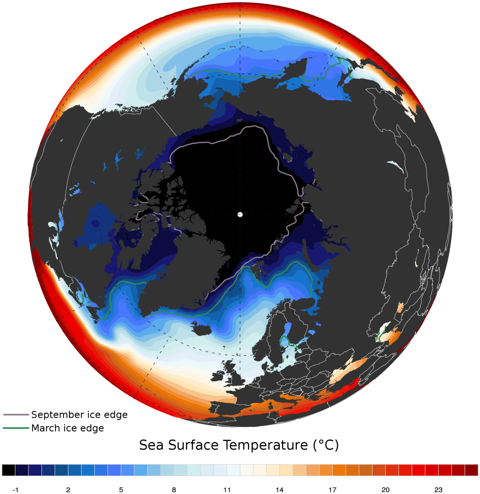 Couverture de la banquise arctique en septembre 2020