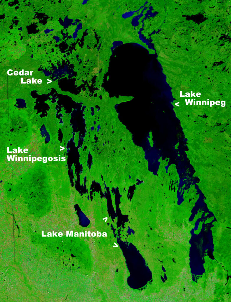Carte physique du Manitoba