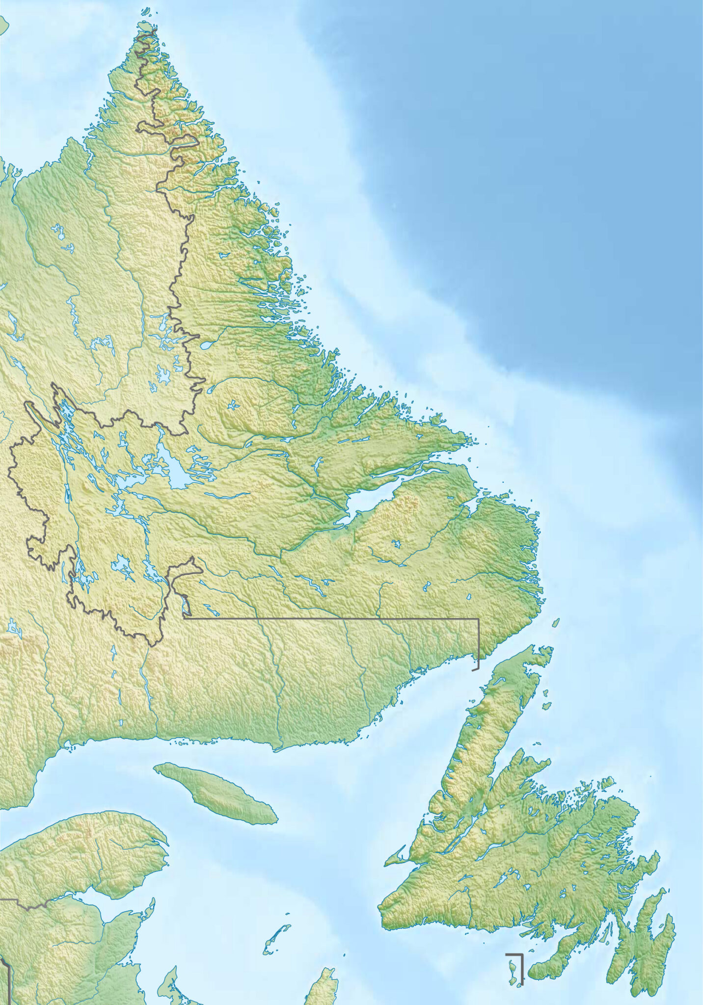 Carte vierge de Terre-Neuve-et-Labrador