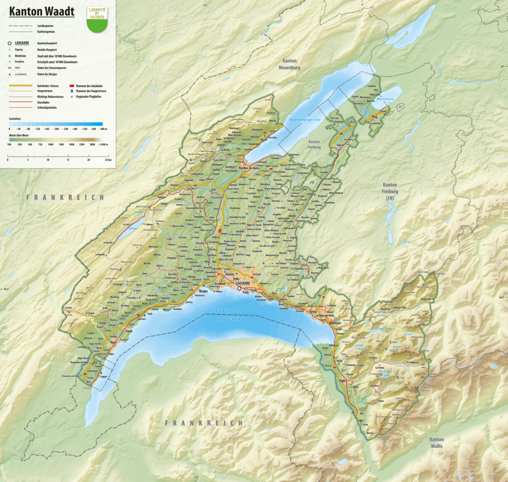 Carte du canton de Vaud