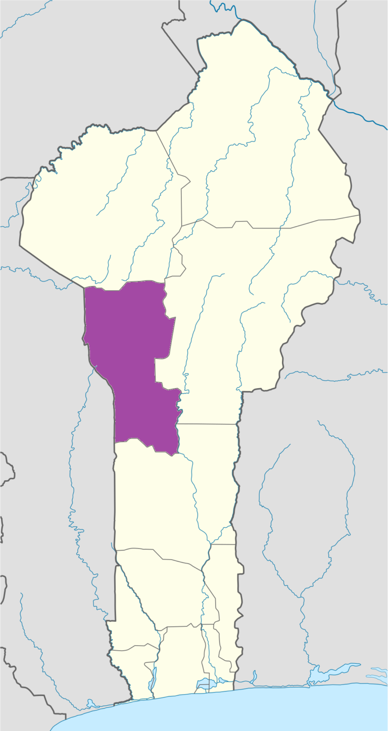Carte du département de la Donga