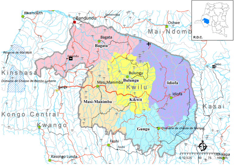 Carte de la province du Kwilu