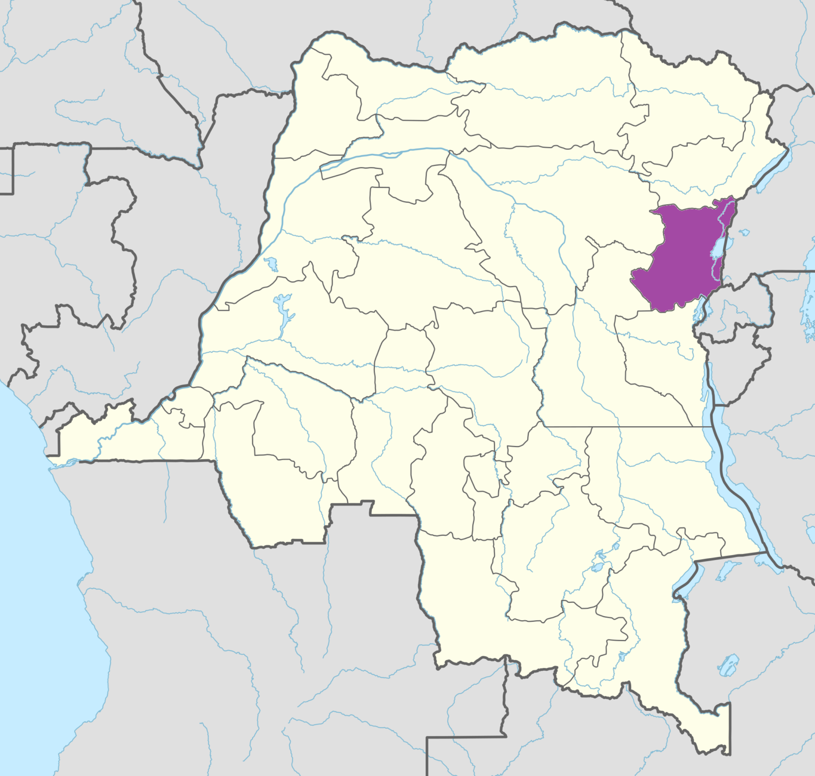 Carte de la Province du Nord-Kivu