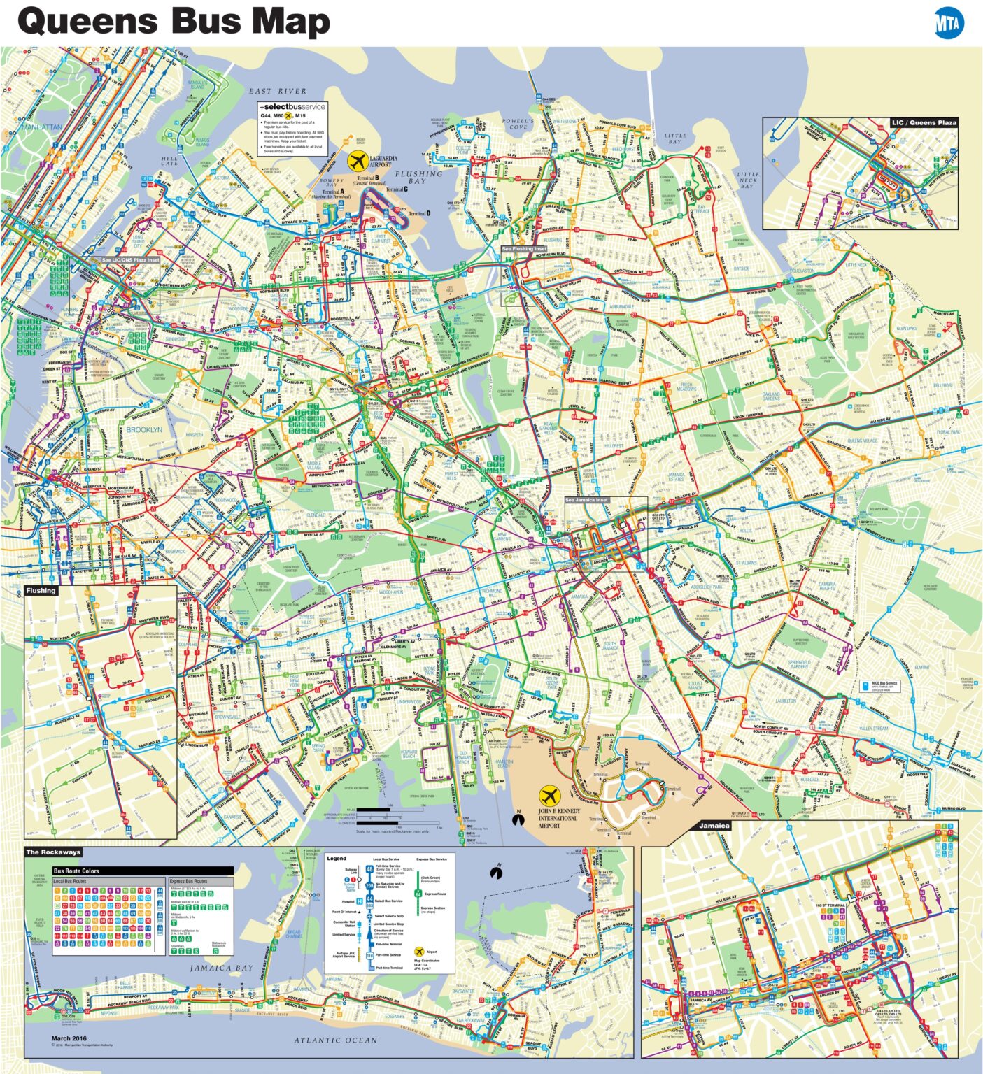 Carte du Queens à New York City