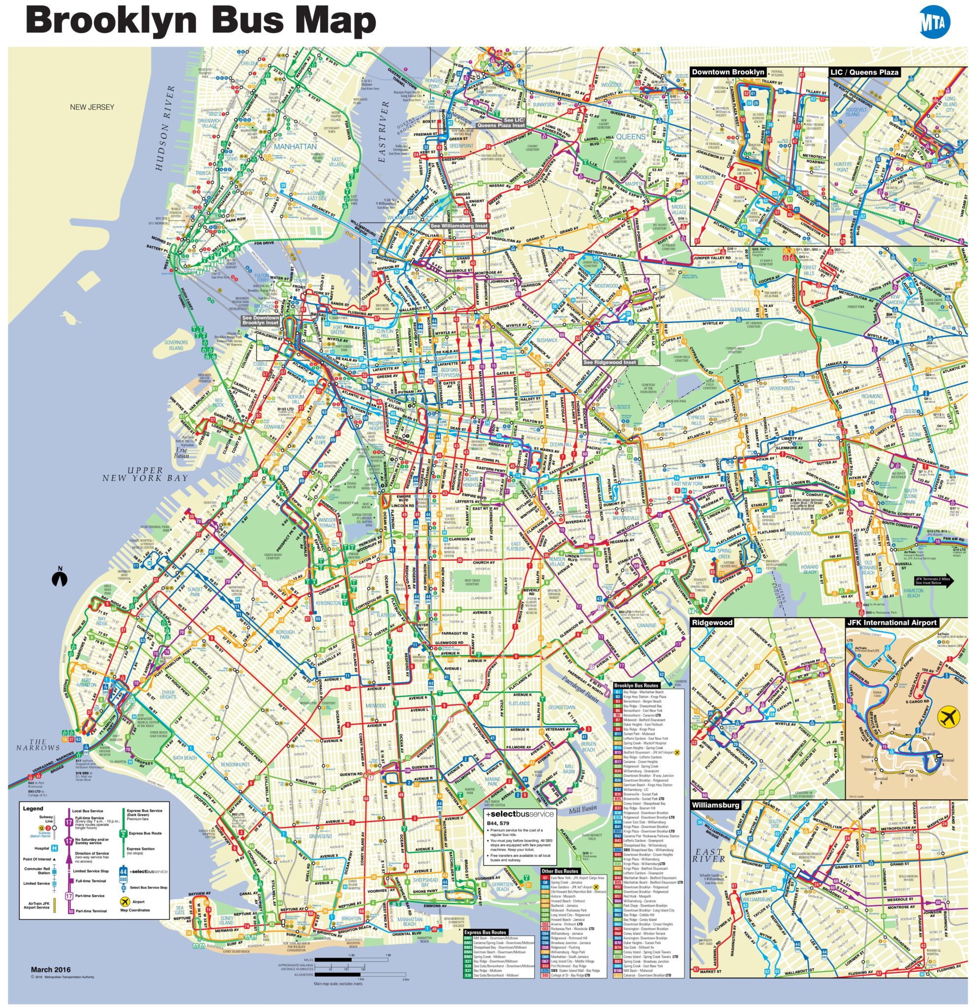 Carte de Brooklyn à New York City