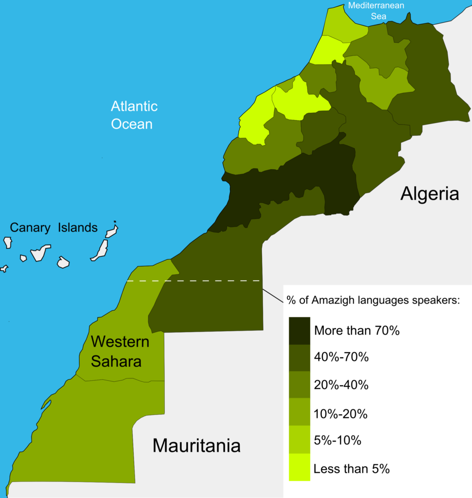 Carte linguistique du Maroc
