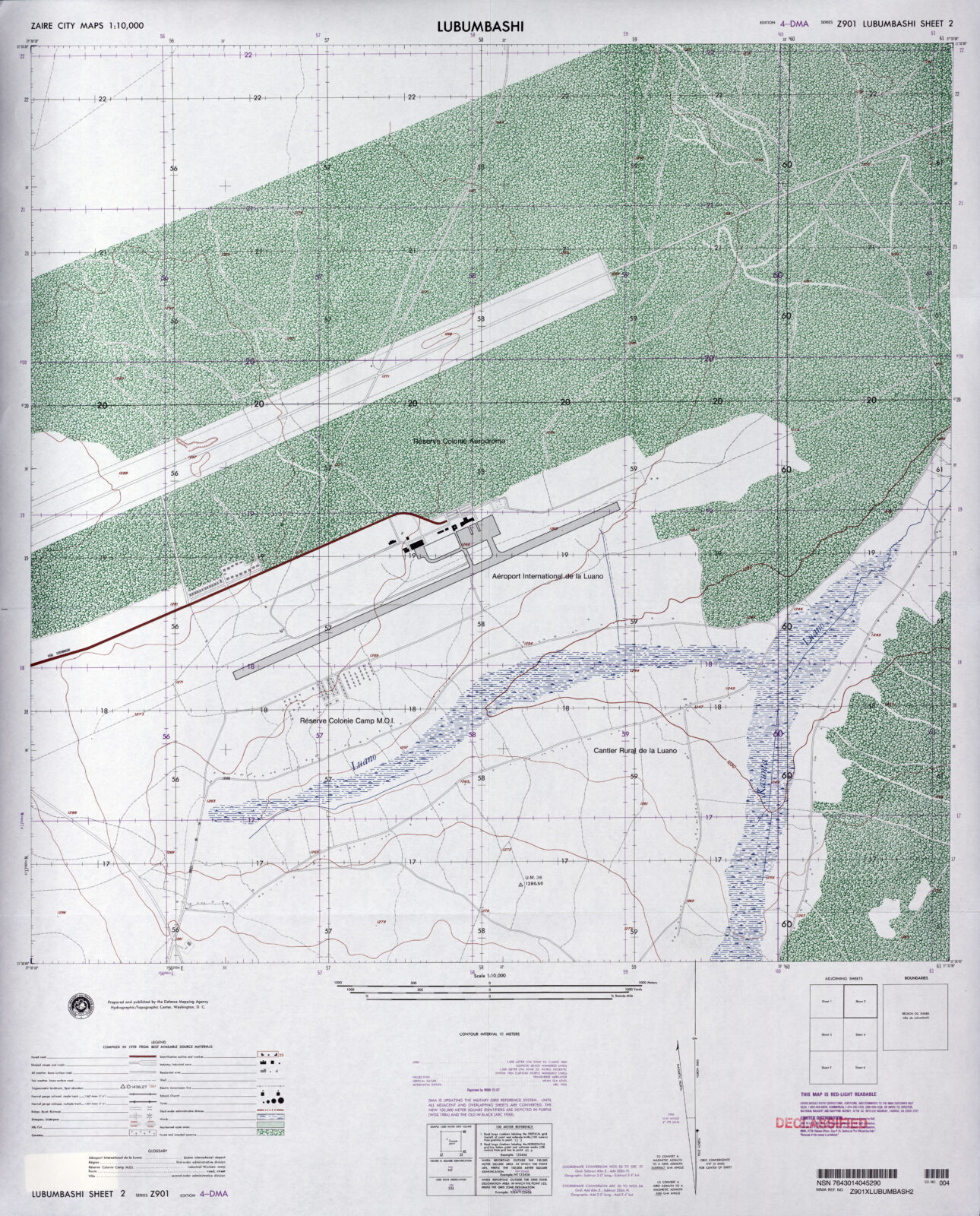 Image satellite de l'aéroport international de Lubumbashi