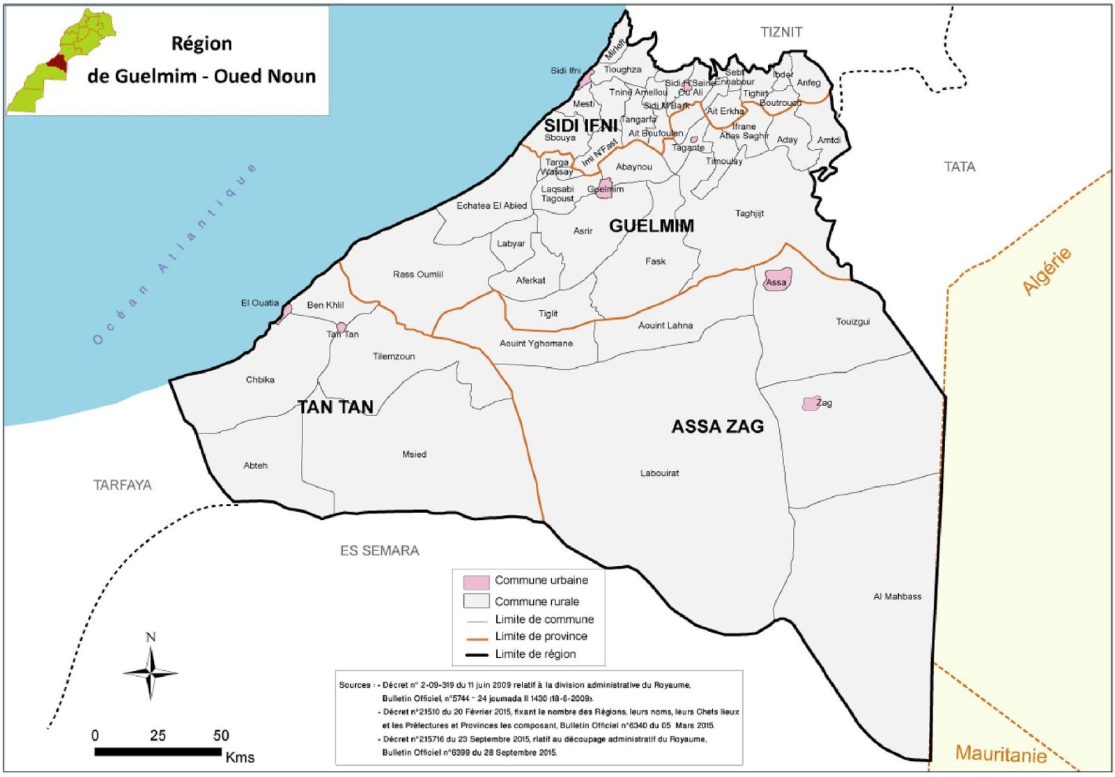 Carte de Guelmim-Oued Noun