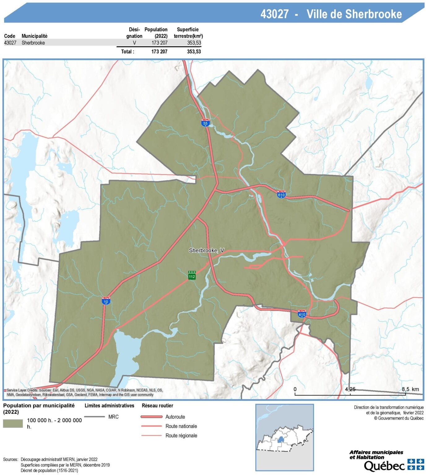 Carte de Sherbrooke