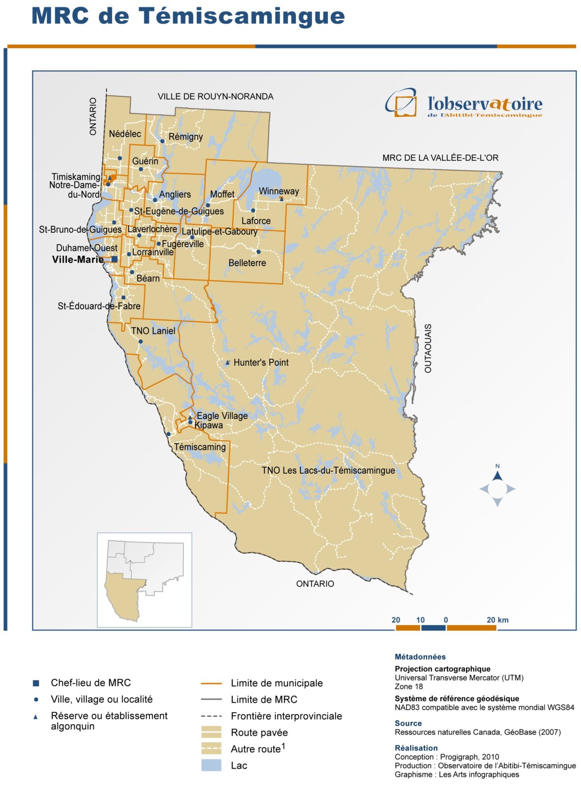 Carte de la MRC de Témiscamingue
