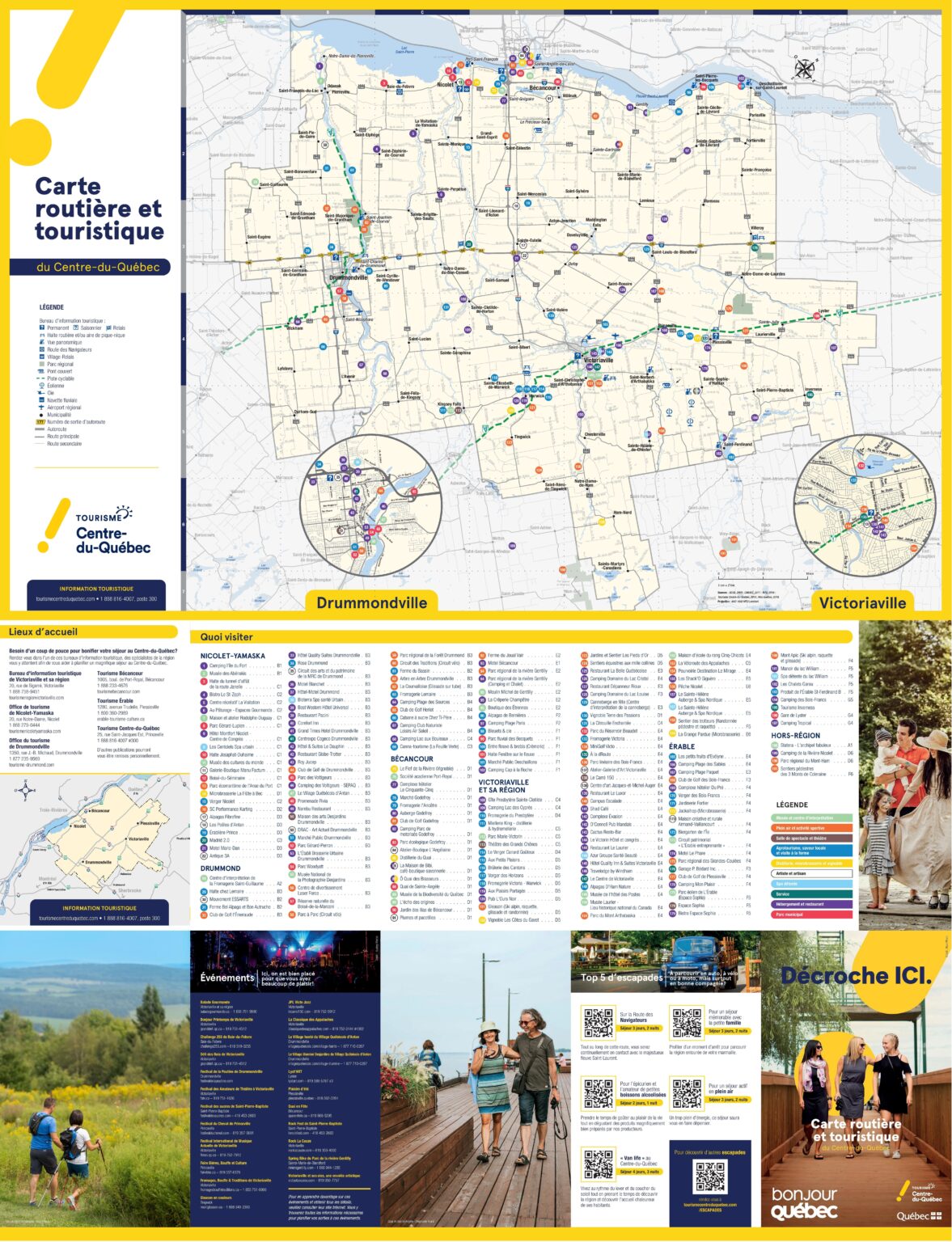 Carte touristique du Centre-du-Québec