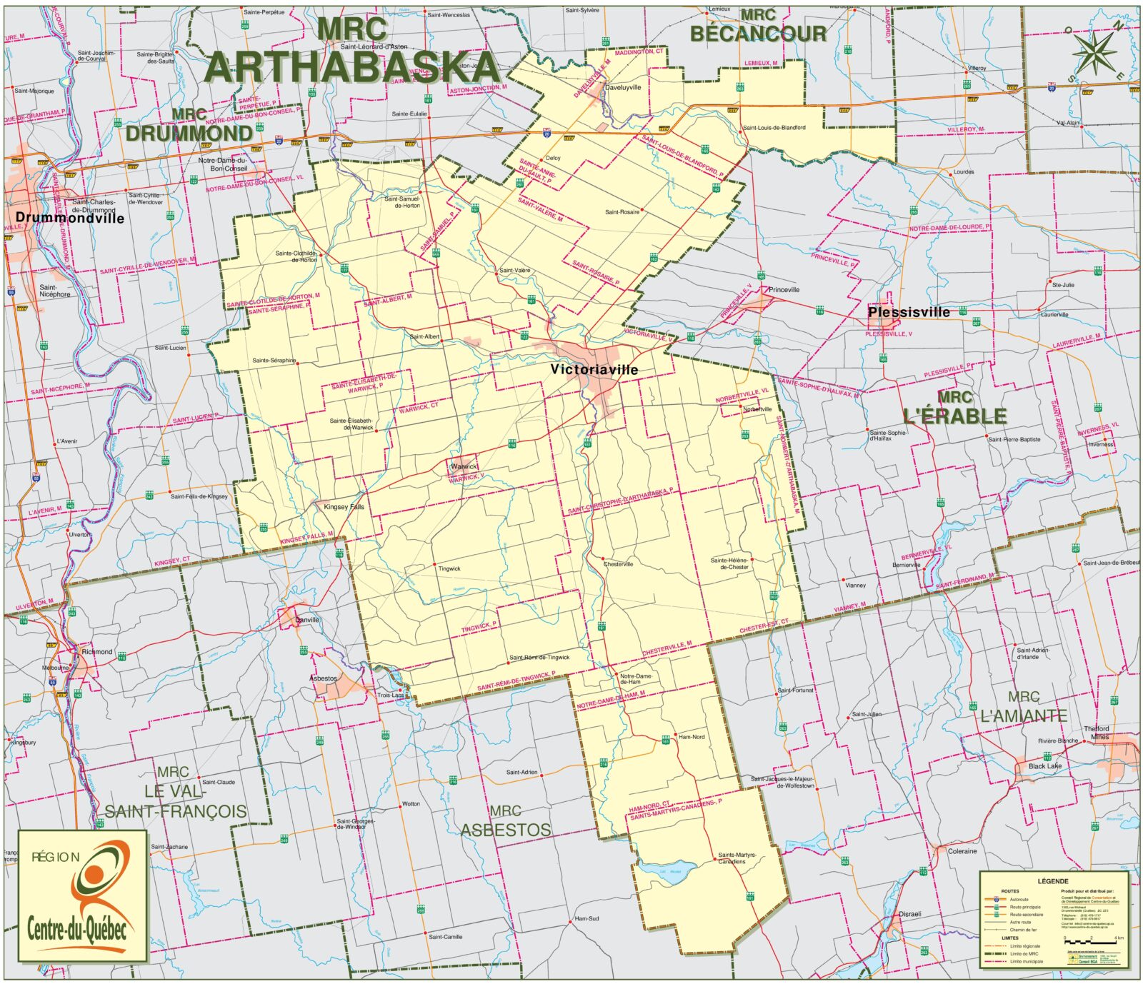 Carte de Victoriaville