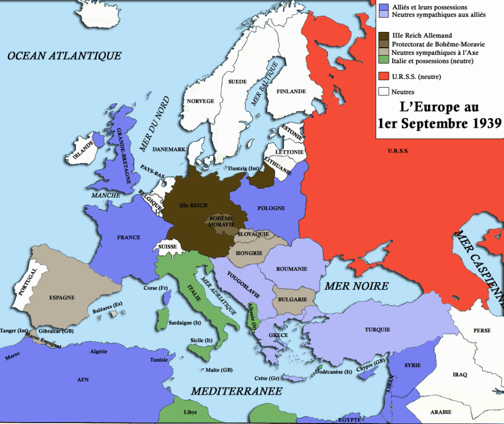 Cartes de la Seconde Guerre mondiale en Europe
