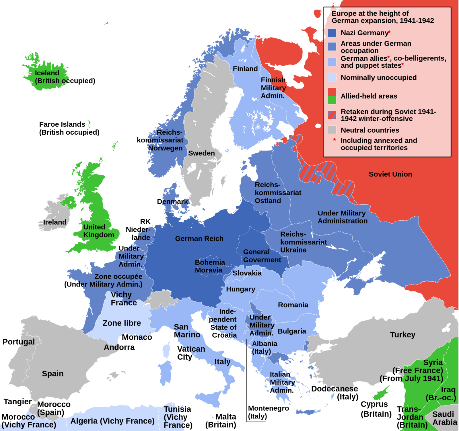 Cartes de la Seconde Guerre mondiale en Europe