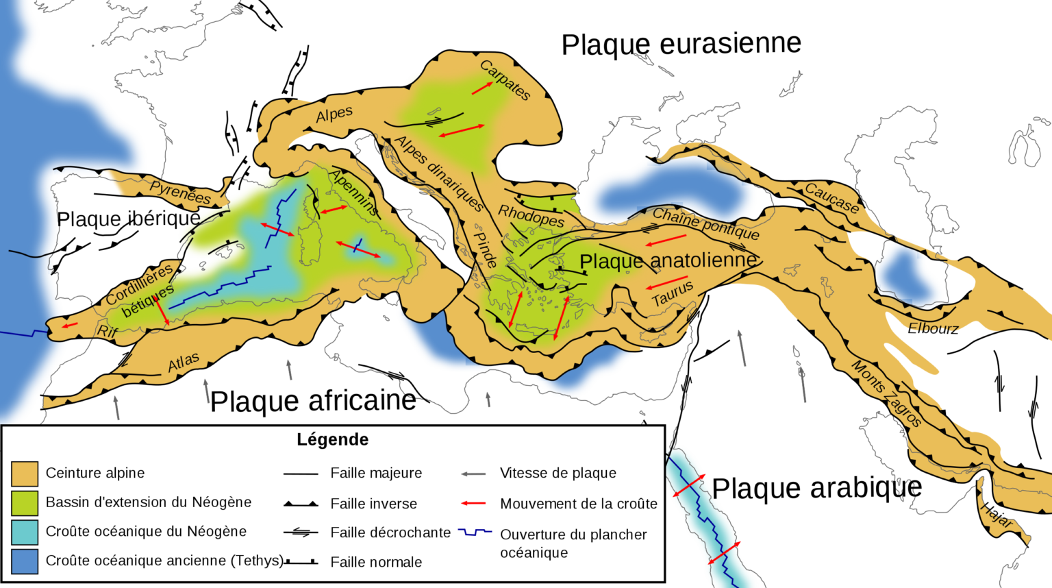 Carte de la mer Méditerranée