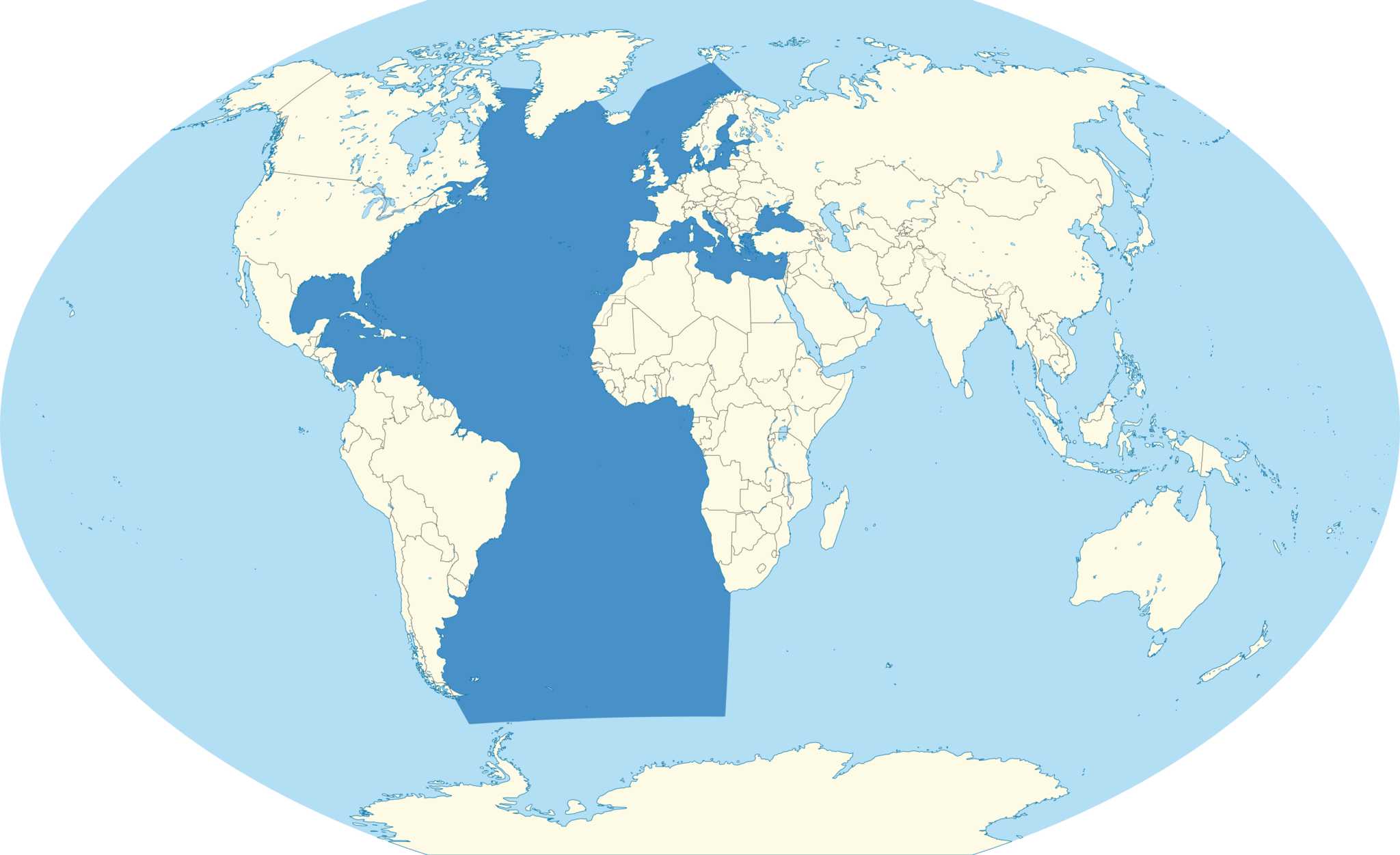 Carte de l'océan Atlantique