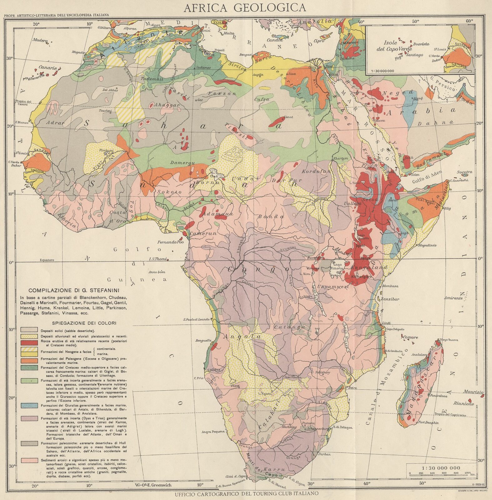 Carte géologique de l'Afrique