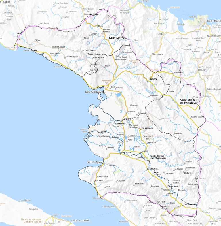 Carte du département de l'Artibonite