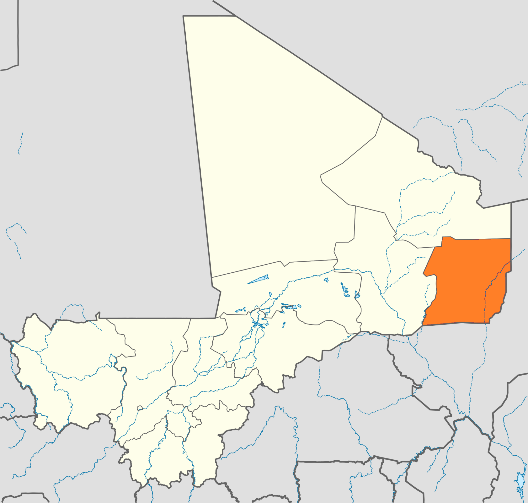 Carte de la région de Ménaka