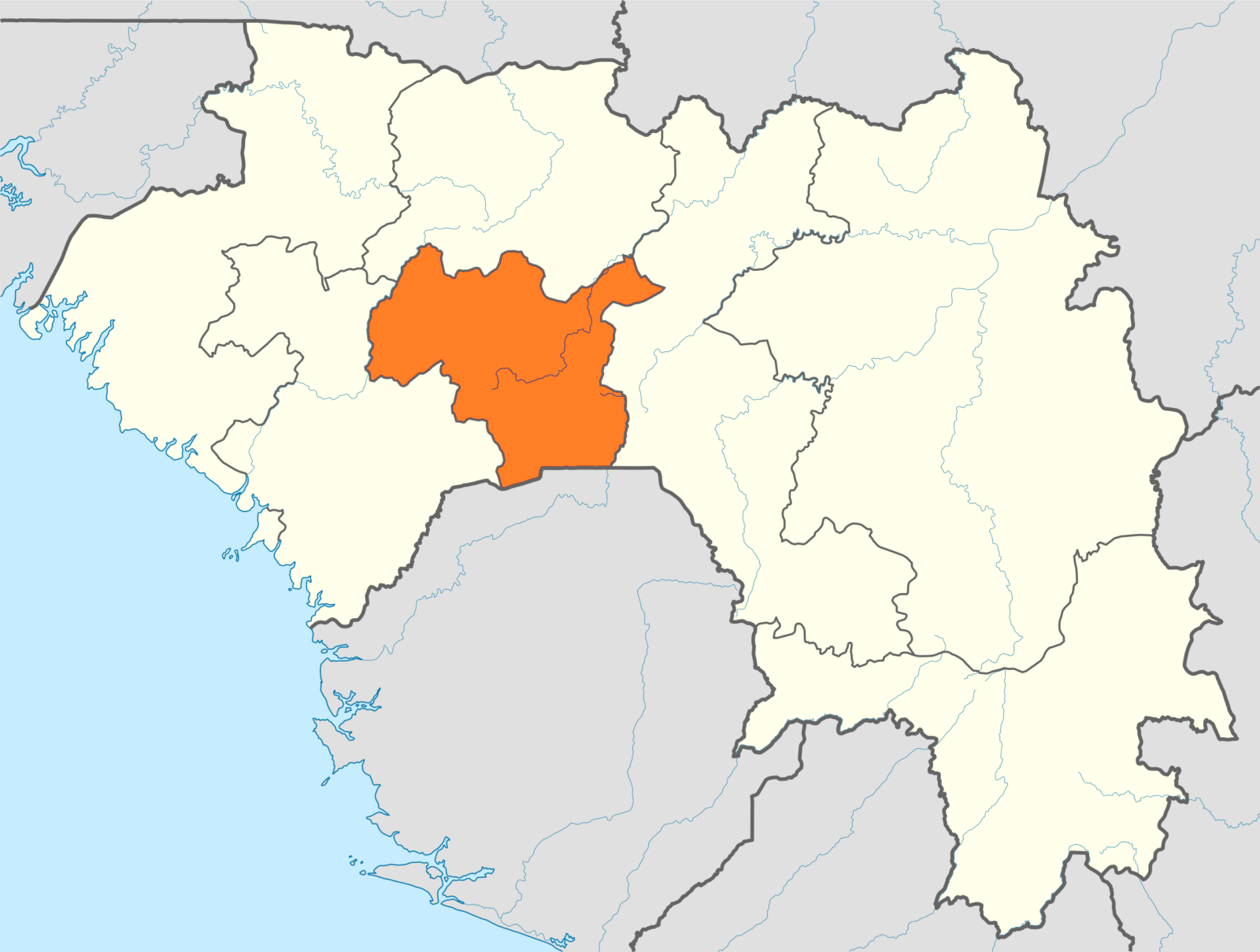 Carte de la région de Mamou