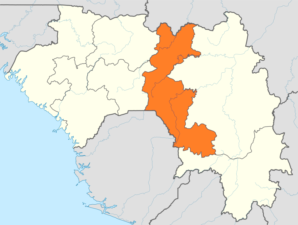 Carte de la région de Faranah