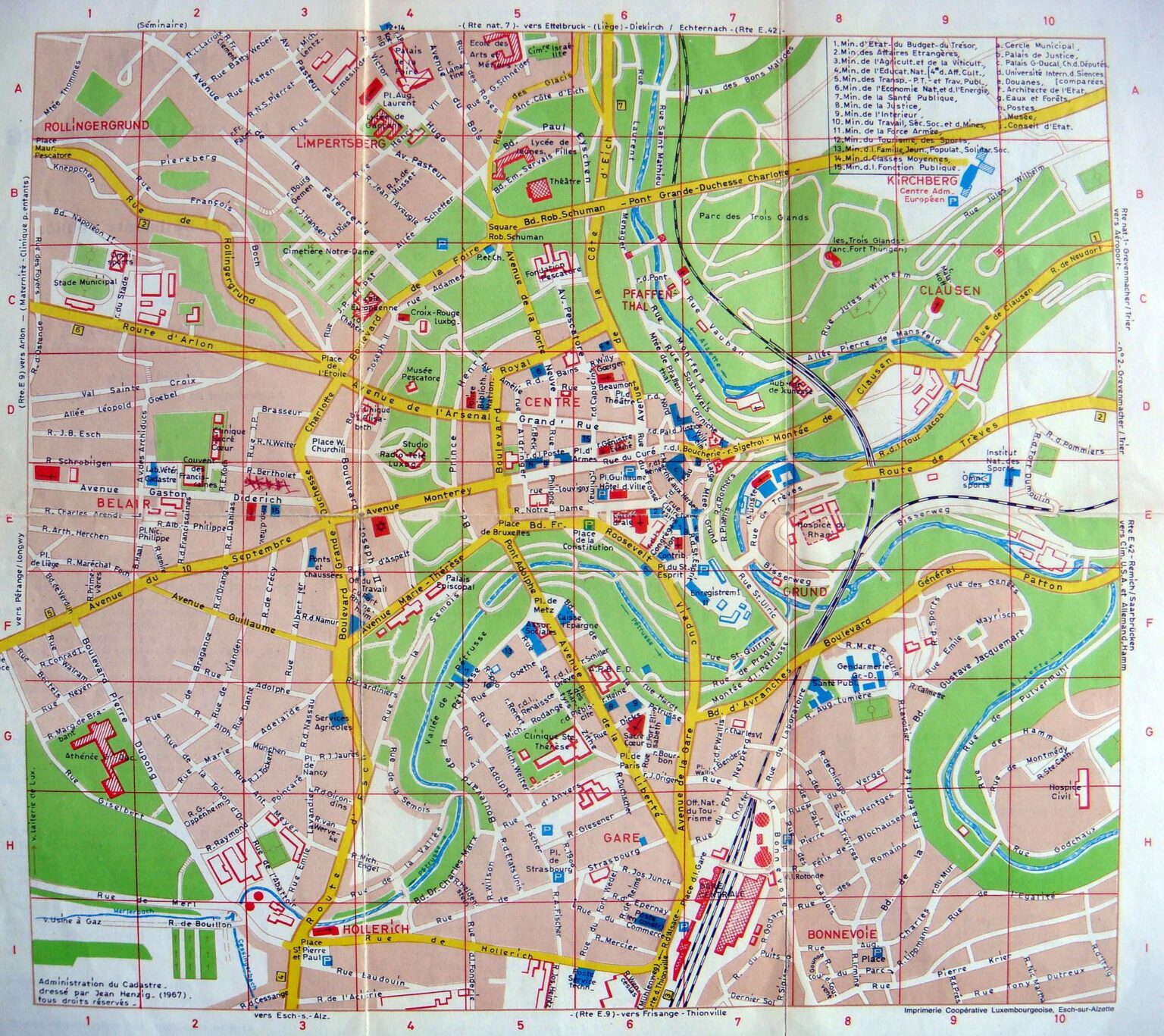 Carte de Luxembourg-Ville