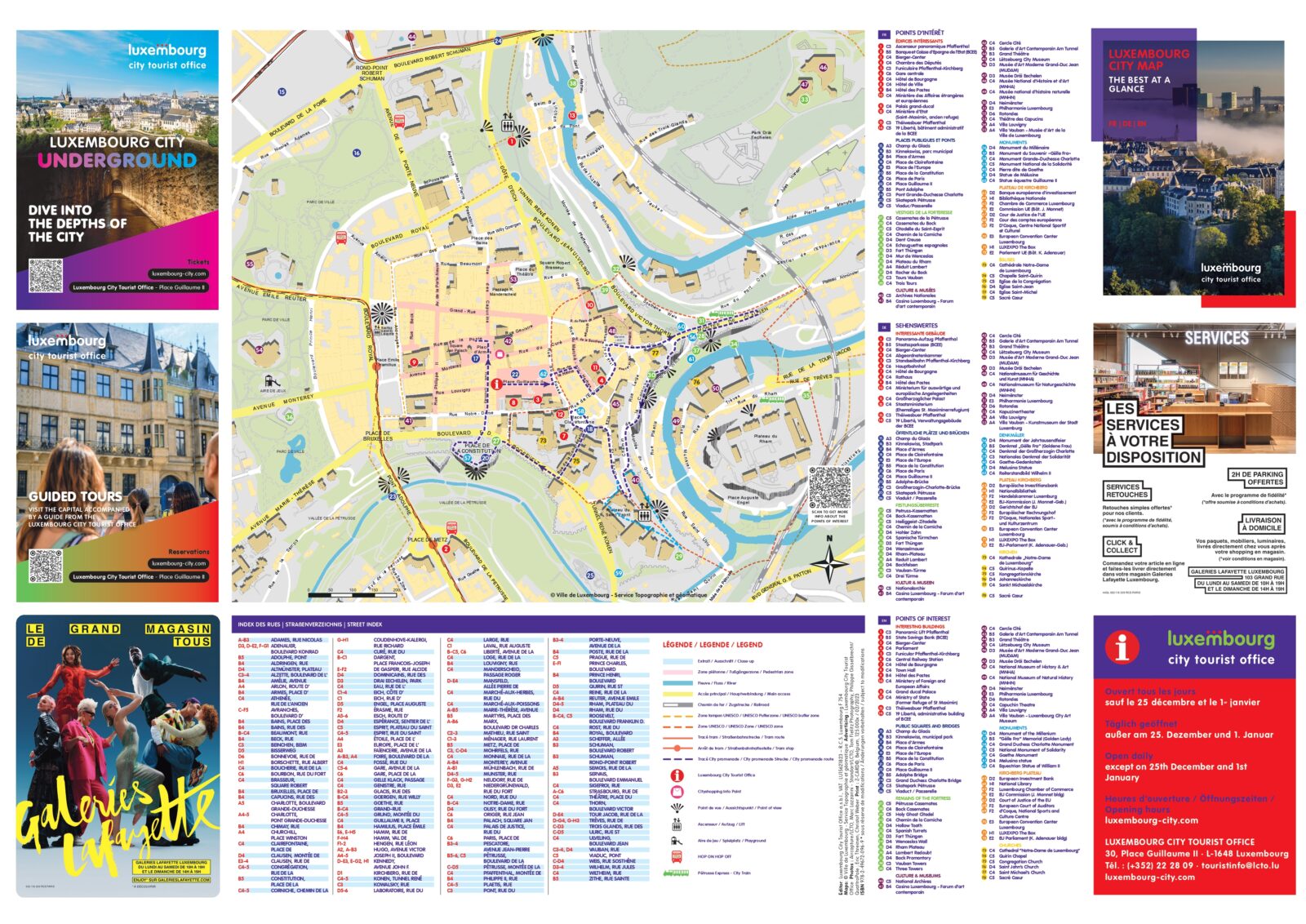 Carte touristique de la ville de Luxembourg