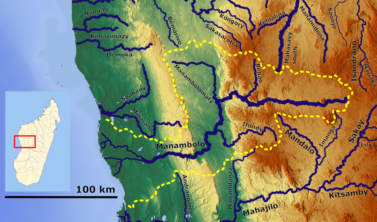 Carte hydrographique de Madagascar