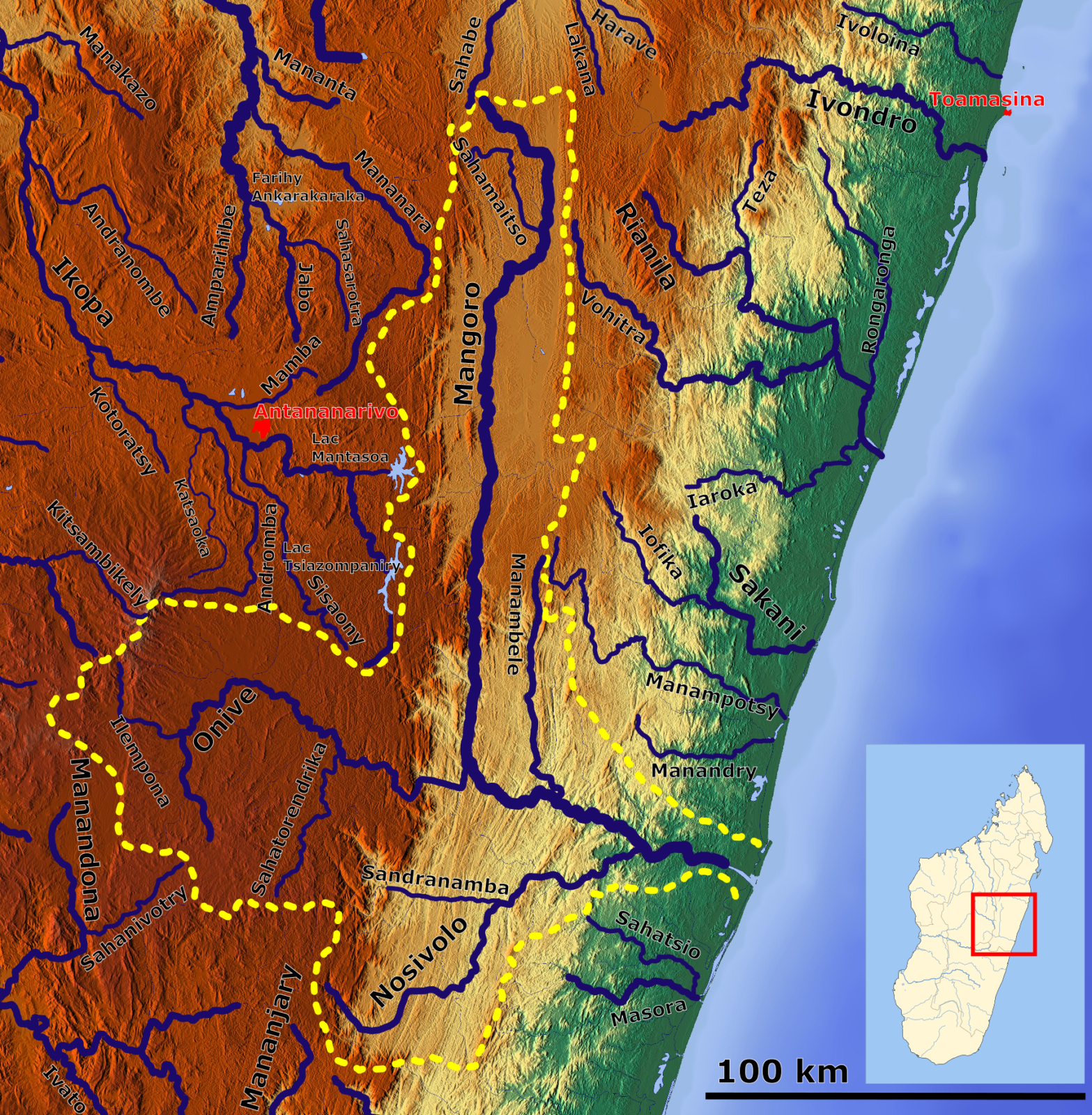 Carte hydrographique de Madagascar