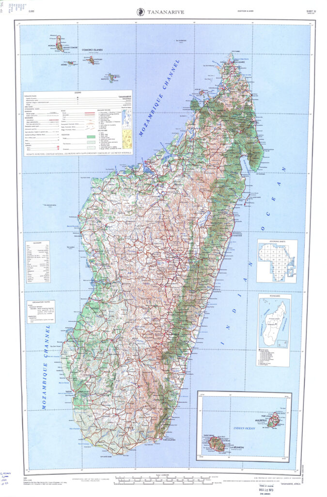Carte physique de Madagascar