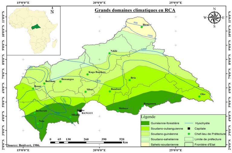 Carte climatique de la République centrafricaine
