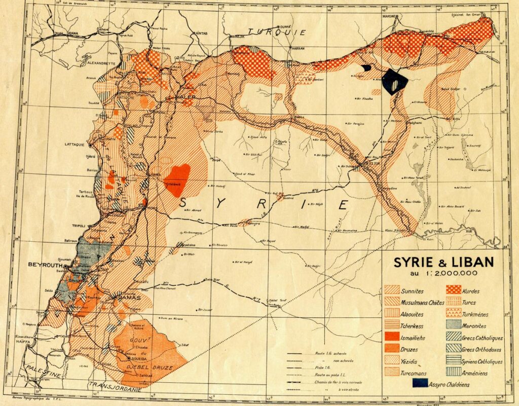 Carte des religions du Liban