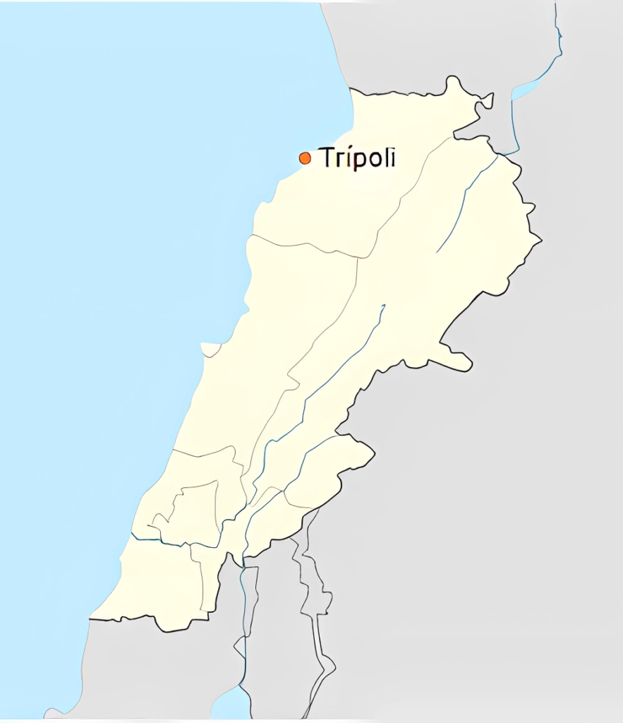 Carte de Tripoli au Liban