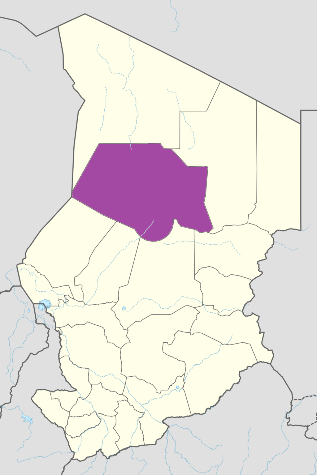 Carte de la province du Borkou