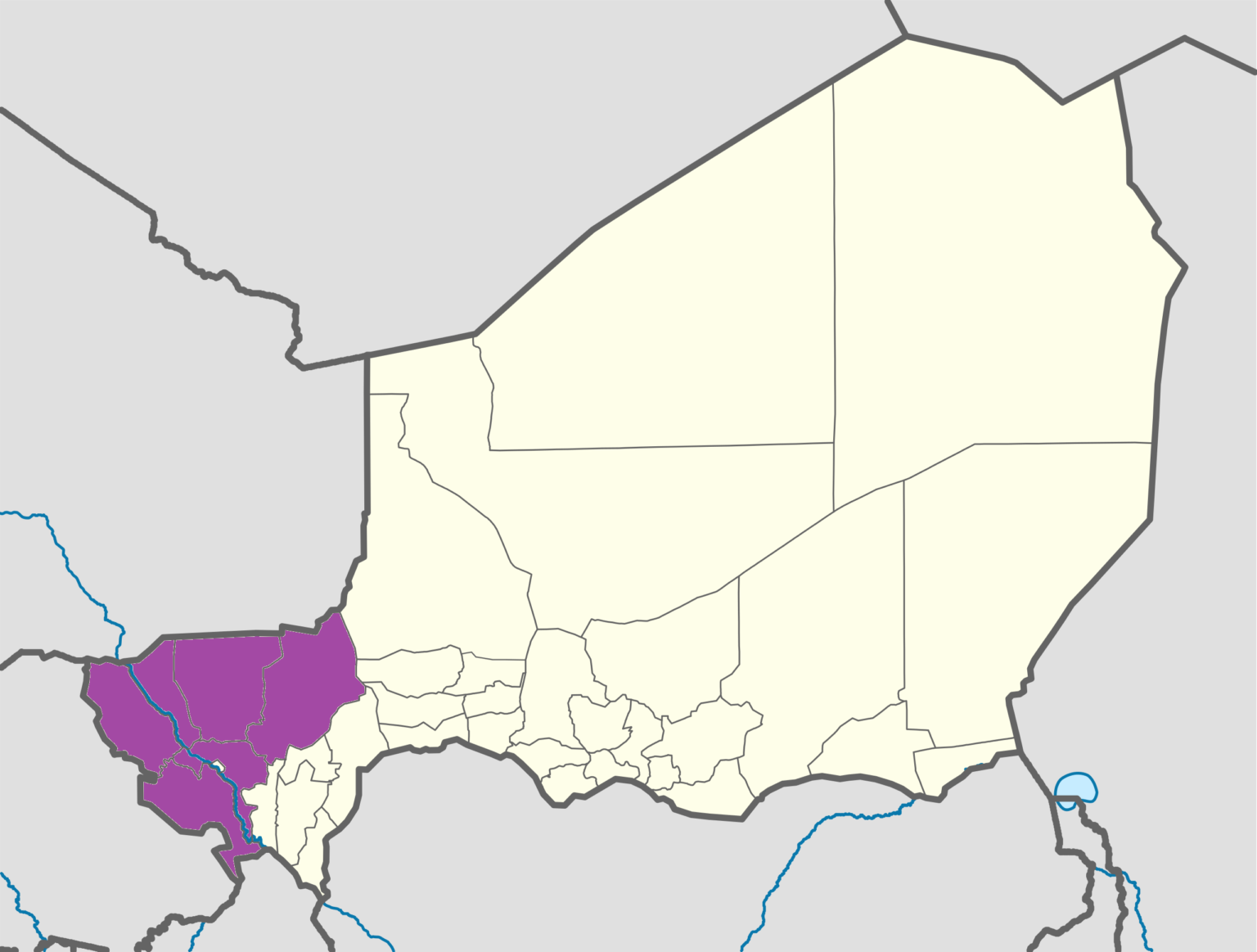 Carte de la région de Tillabéri