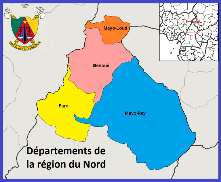 Carte de la région du Nord, Cameroun