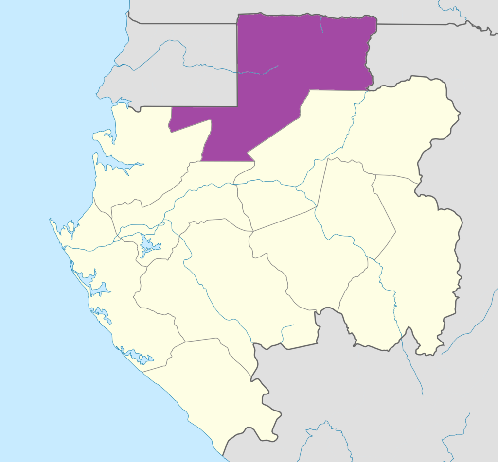 Carte de la province du Woleu-Ntem