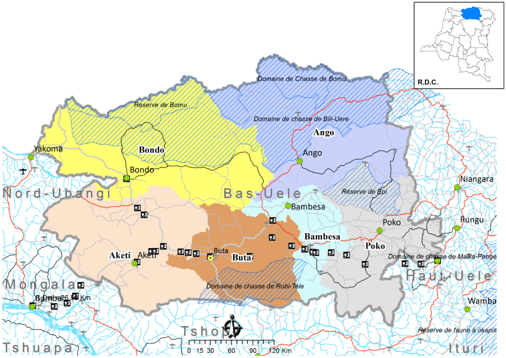 Carte de la province du Bas-Uele