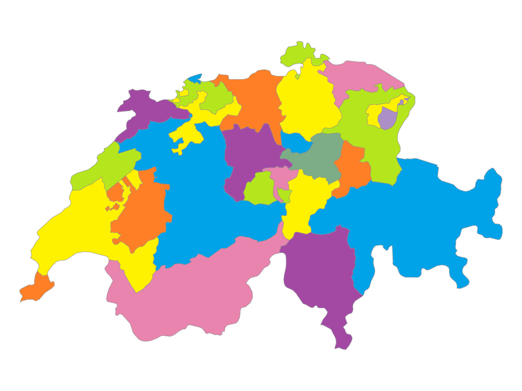 Carte vierge de la Suisse