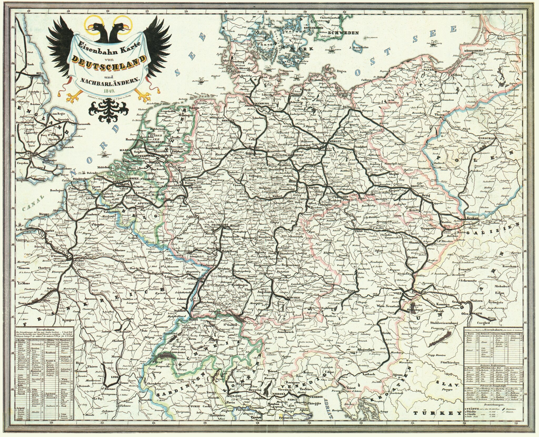 Carte ferroviaire de l'Allemagne