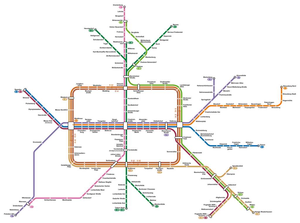 Carte des transports publics à Berlin