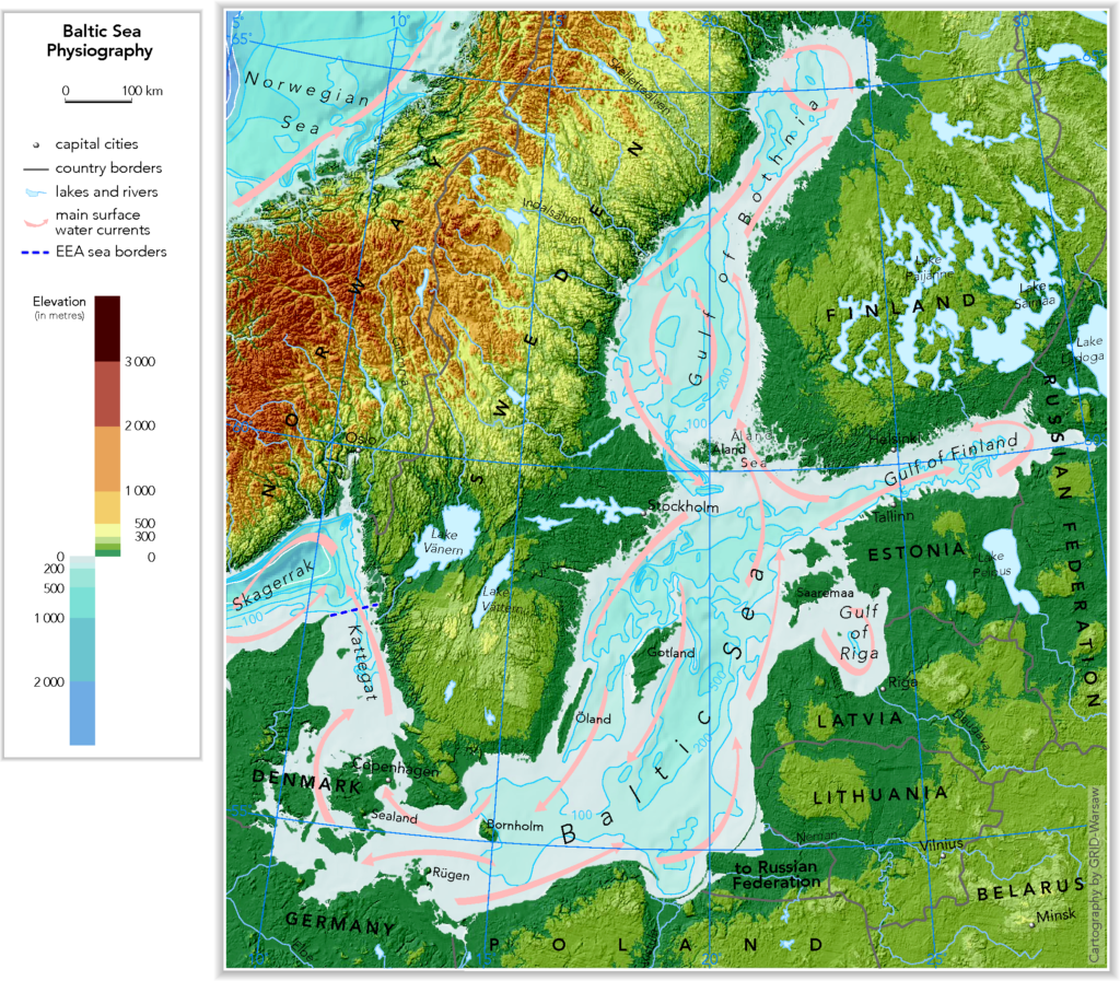 Carte de la mer Baltique